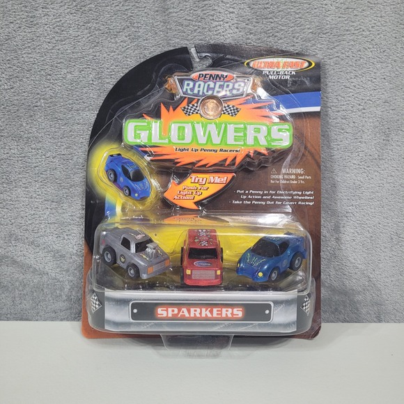 Penny Racers | Toys | Vintage Penny Racers Glowers Sparkers Pull Back ...